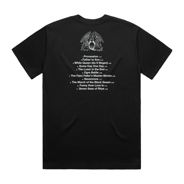 QUEEN II | Album Logo Tracklist Black T-Shirt